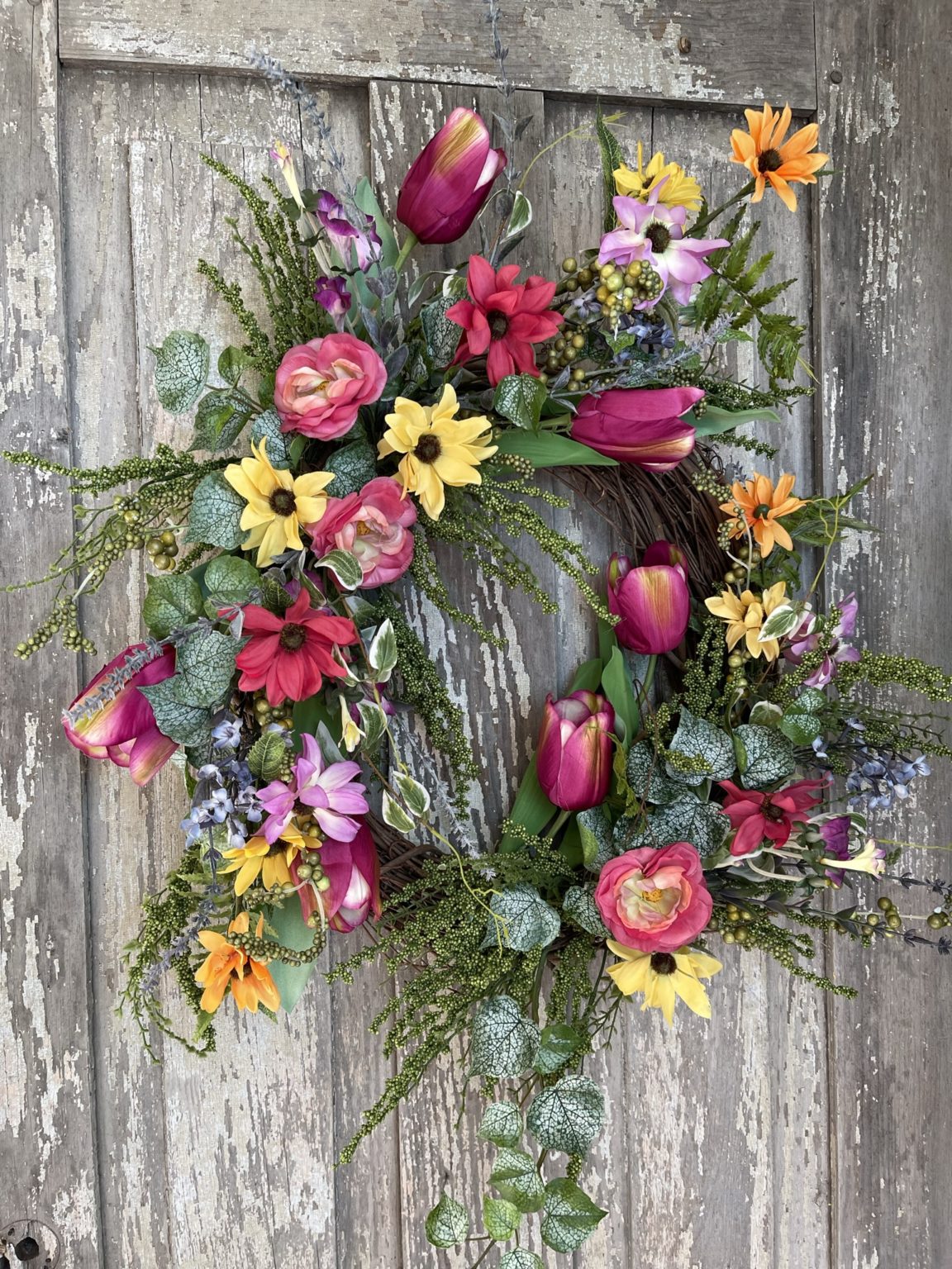 Bright and Beautiful Spring Floral Wreath . Kelea's Design School