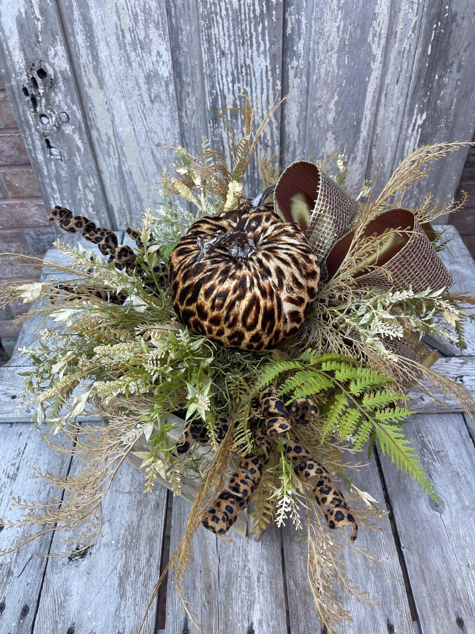 Rustic Glam Fall Leopard Pumpkin Centerpiece . Kelea's Design School