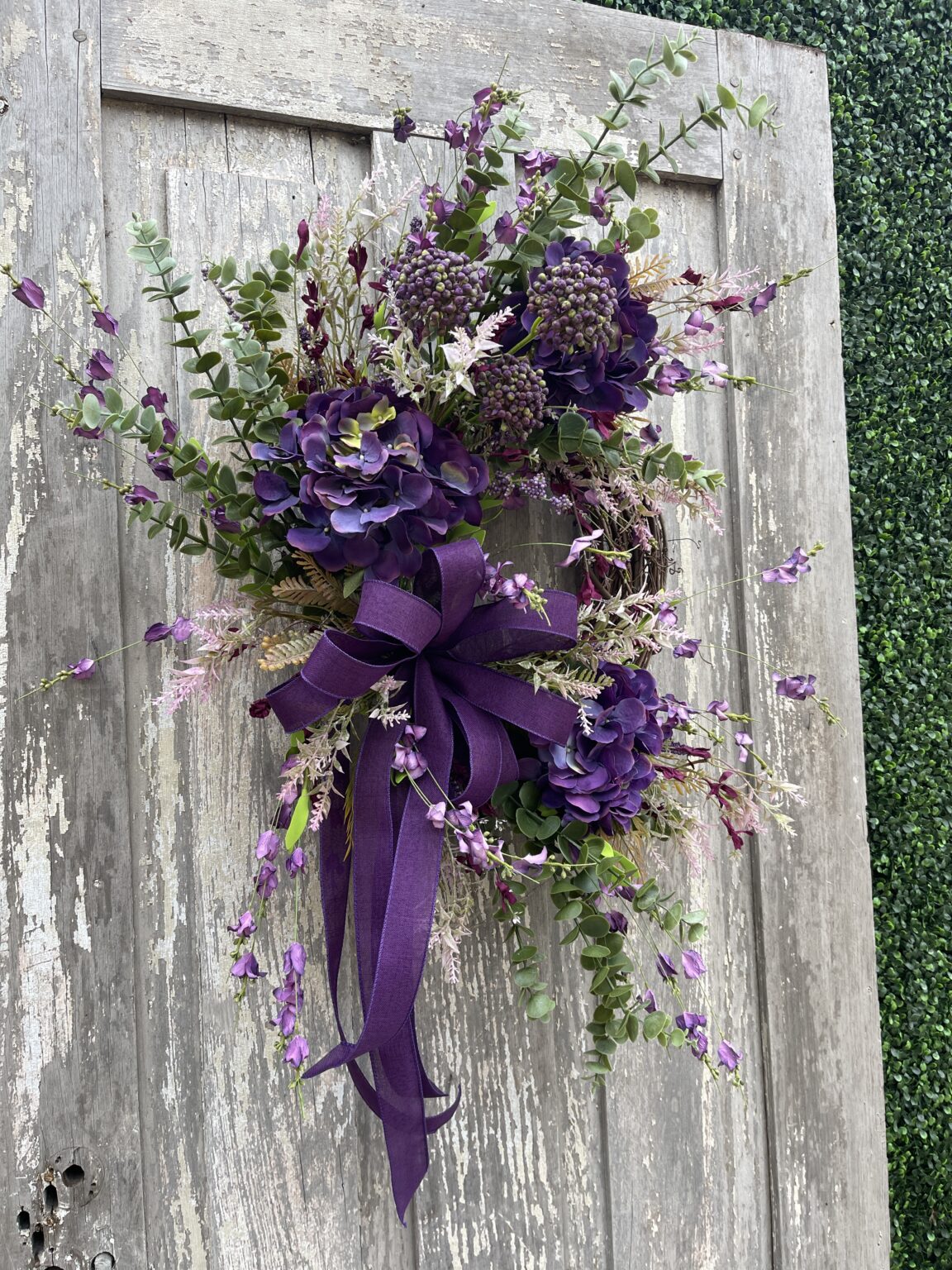 Purple Hydrangea Wreath . Kelea's Design School