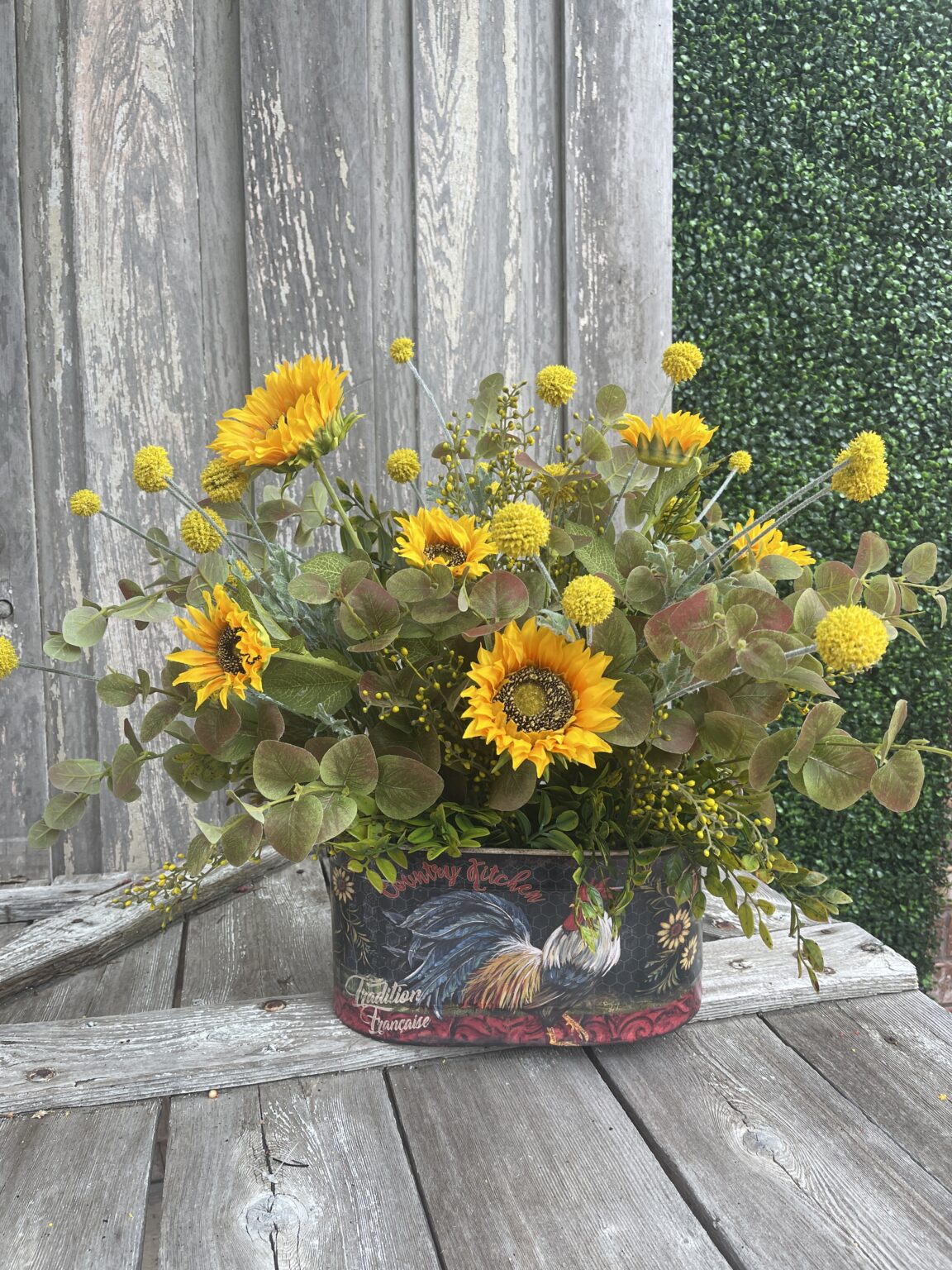 Sunflower Rooster Arrangement . Kelea's Design School